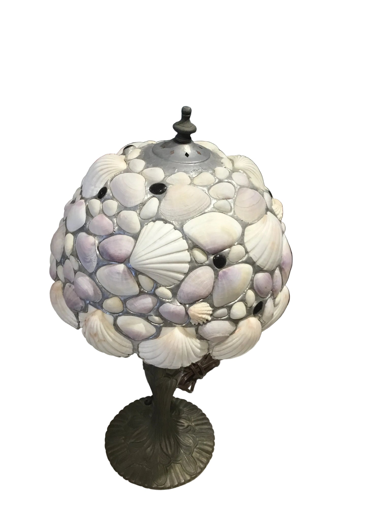 handcrafted seashell table lamp with a patinated base – Wallpaper Your ...